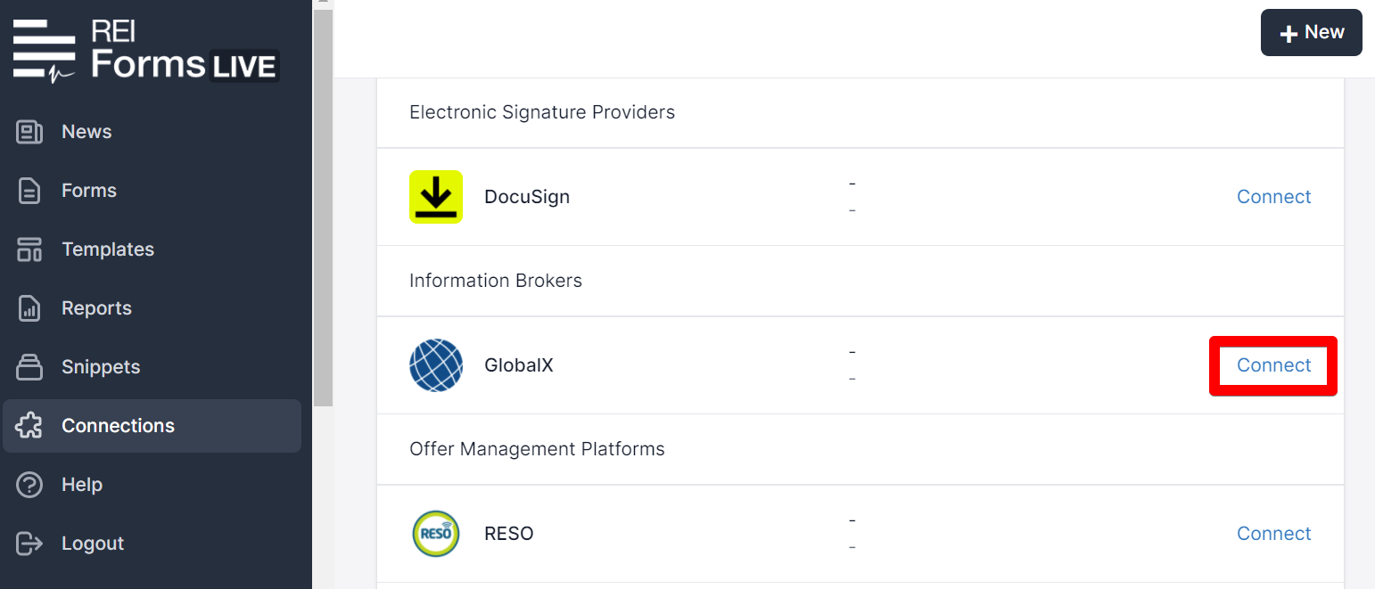 GlobalX (SA) | REI Forms Live