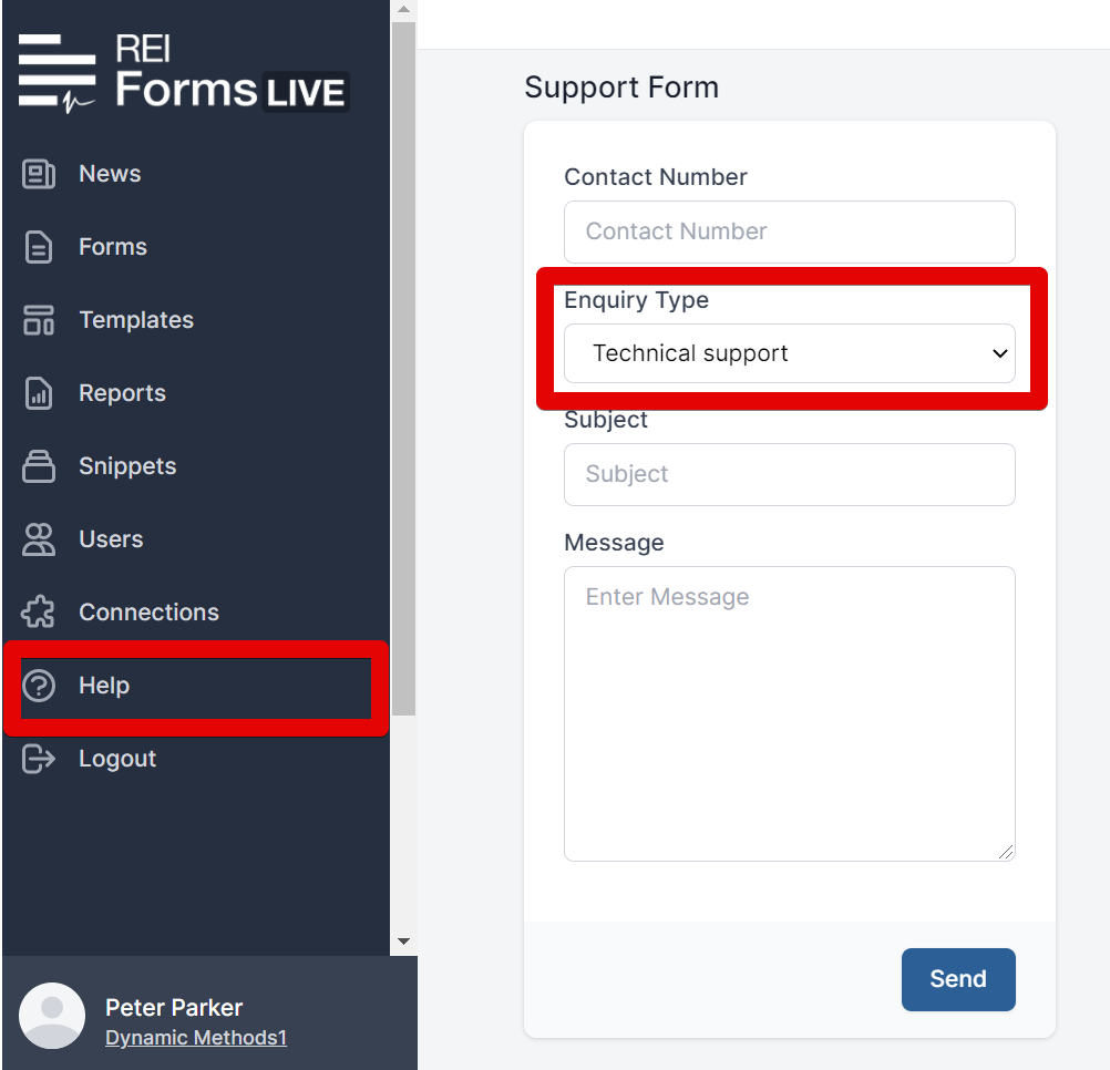 Support | REI Forms Live